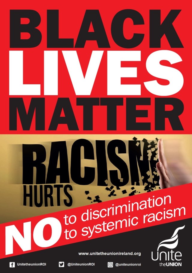 BLM poster ROI | Unite the Union, Ireland Region